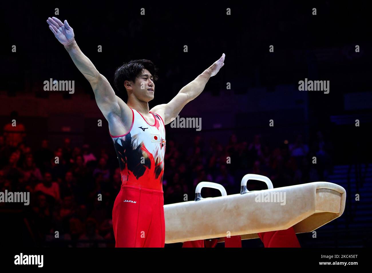 Japan's Daiki Hashimoto competing in the Men's Pommel event during day ...