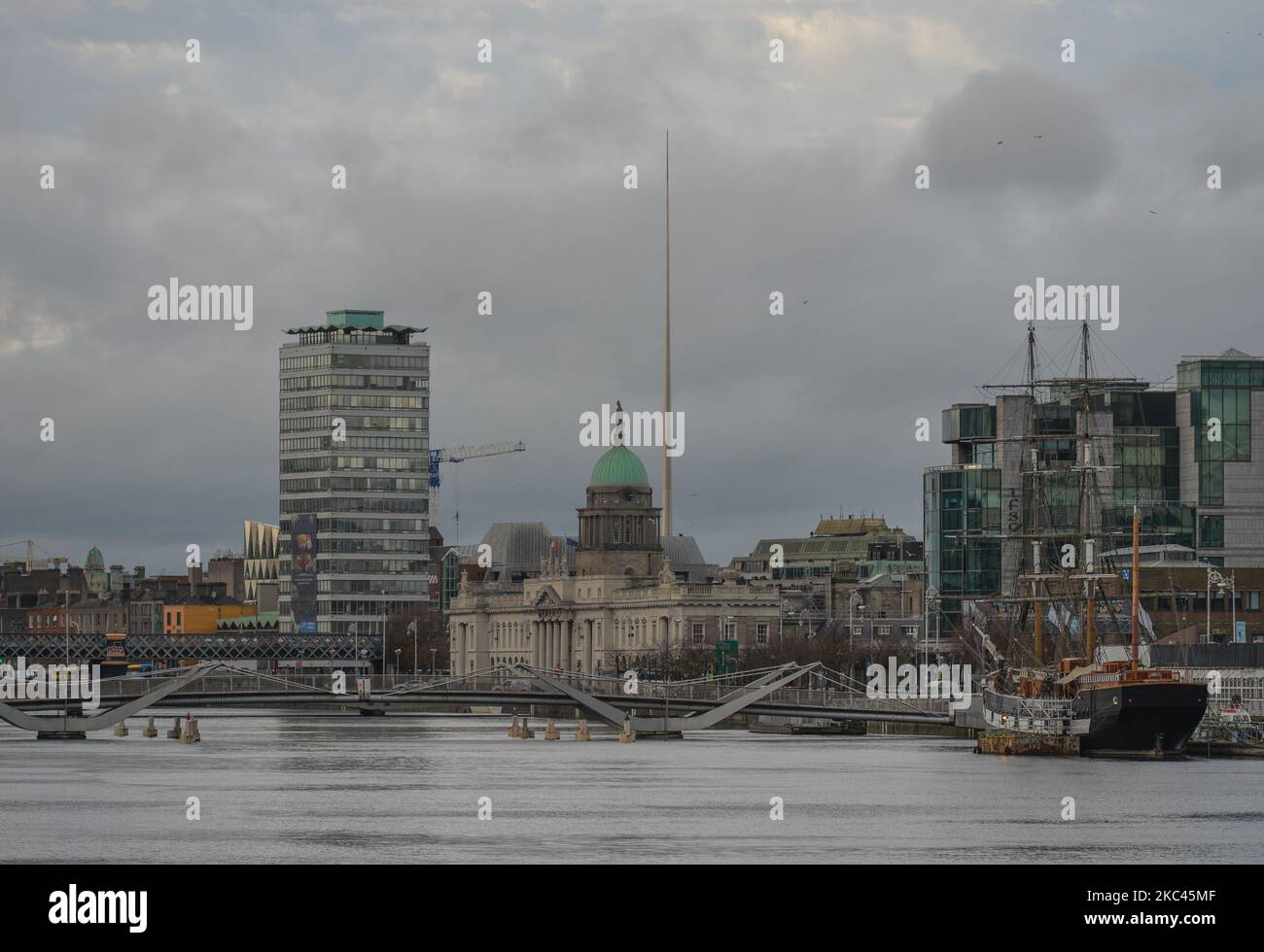 A general view of Dublin's city centre during a claudy weather. On ...