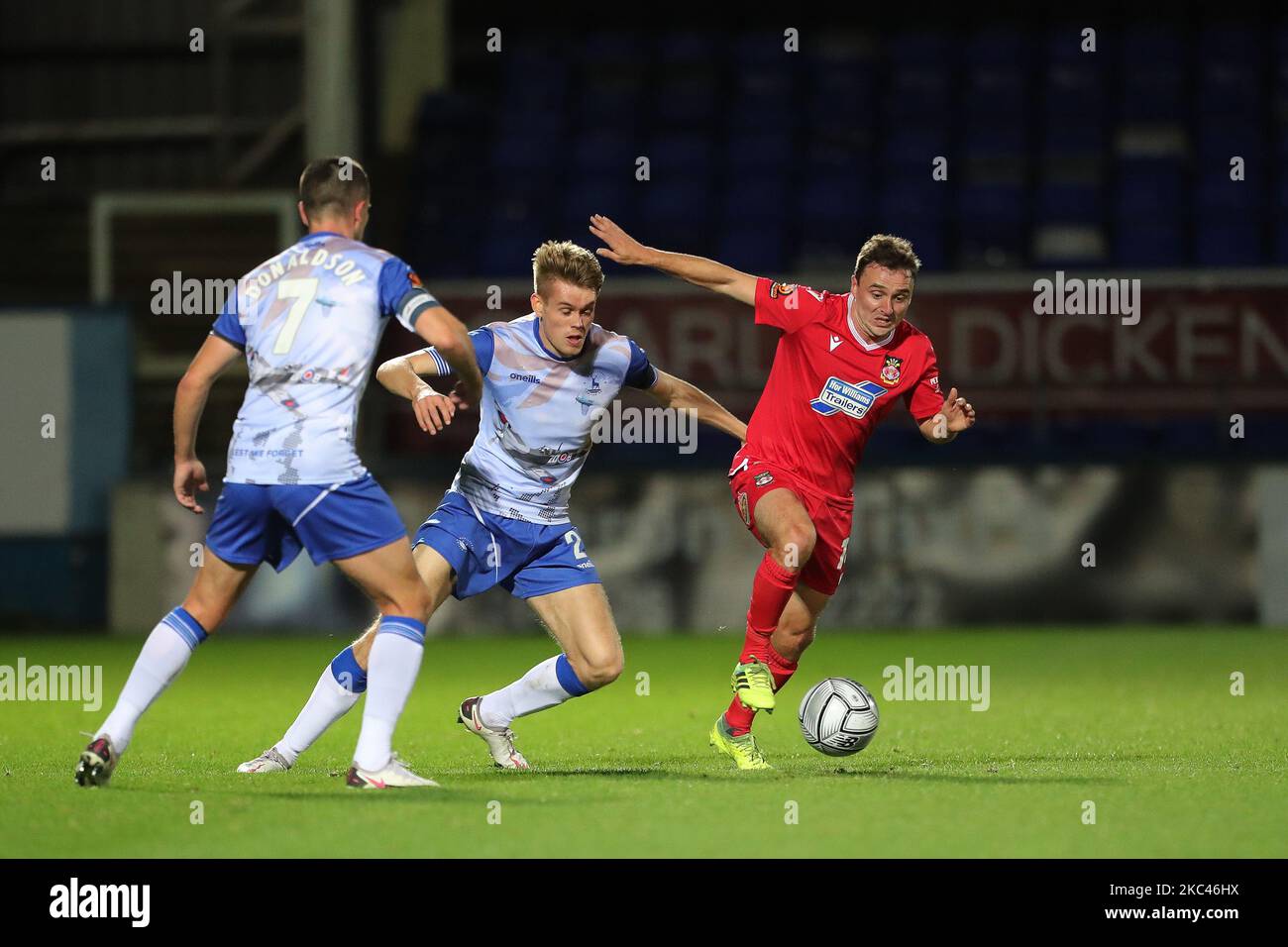 Paul Rutherford of Wrexham in action with Hartlepool United's Lewis ...