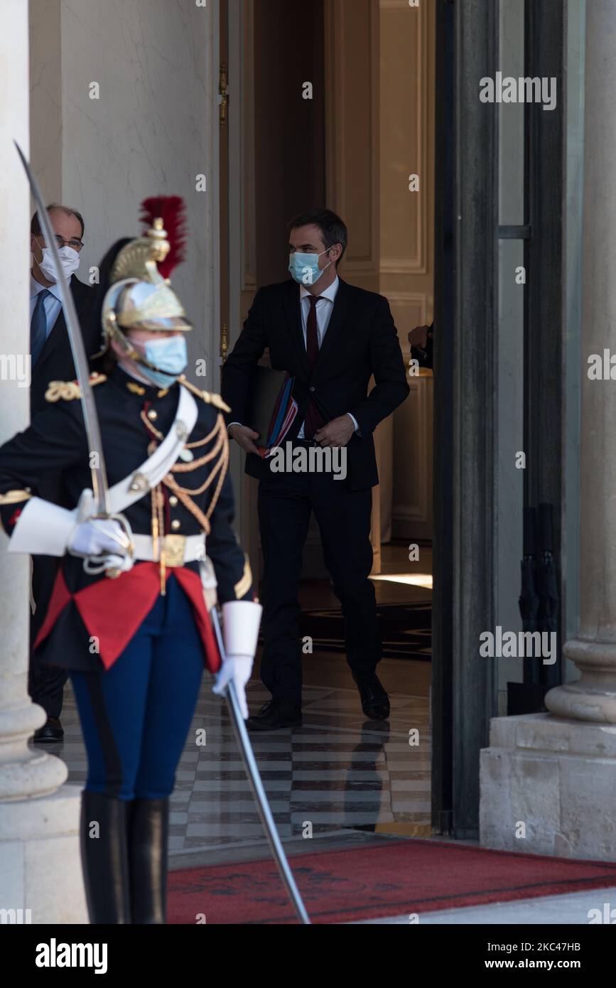 French Prime Minister Jean Castex and Health Minister Olivier Veran ...