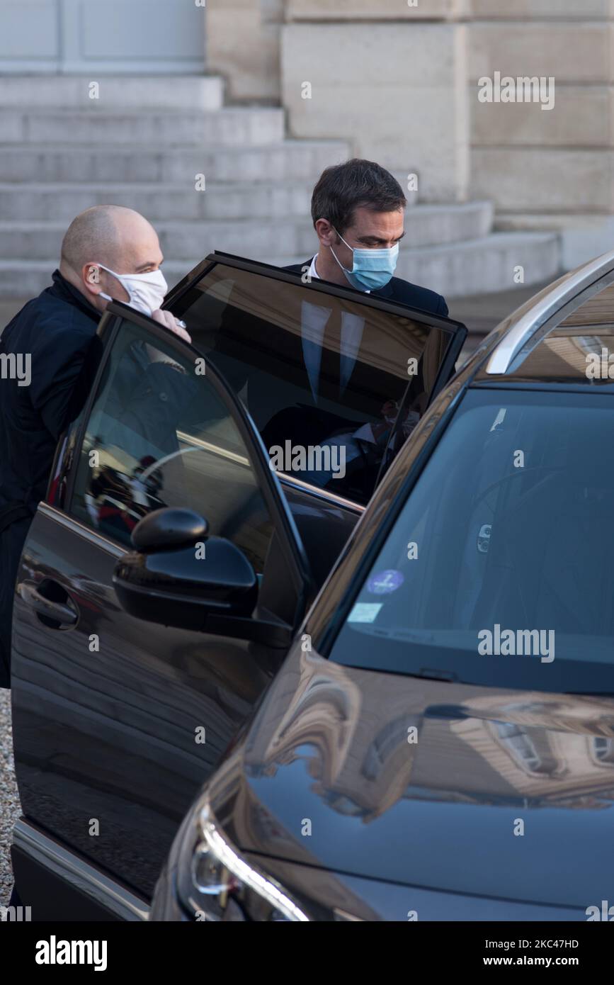 French Health Minister Olivier Veran leaves the Elysée Palace at the ...