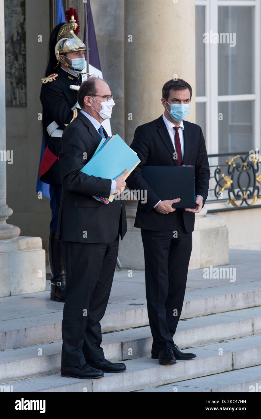 French Prime Minister Jean Castex and Health Minister Olivier Veran ...