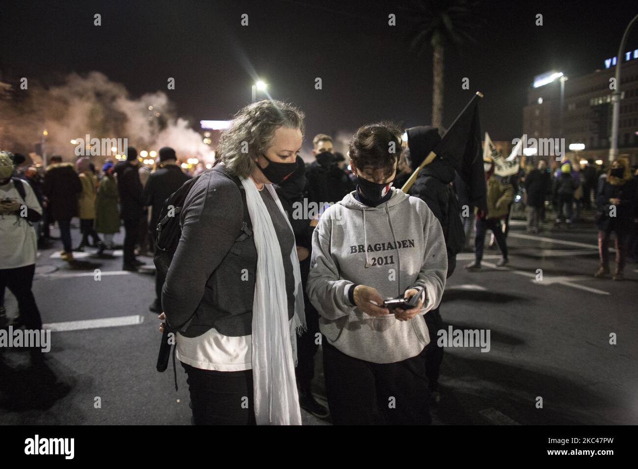 Leaders of National Womans Strike Marta Lempart (l) and Klementyna ...