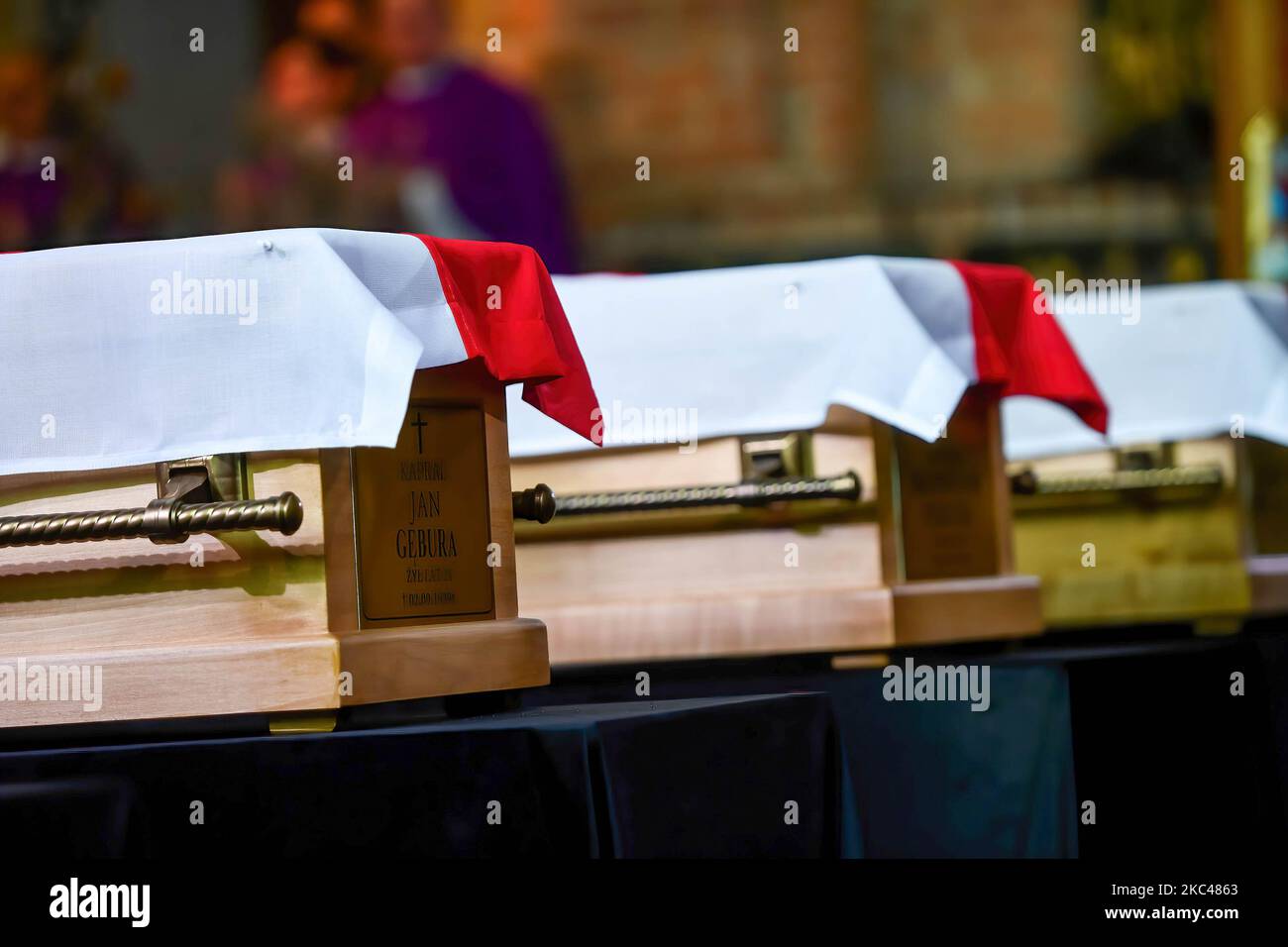 Gdansk, Poland. 04th Nov, 2022. Coffins with the bodies of Westerplatte ...