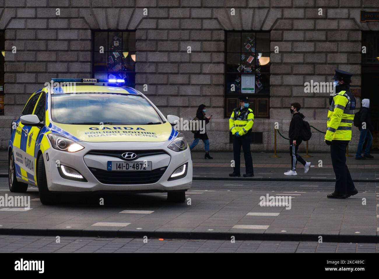 The Garda (Irish Police) checkpoint near the General Post Office on O ...