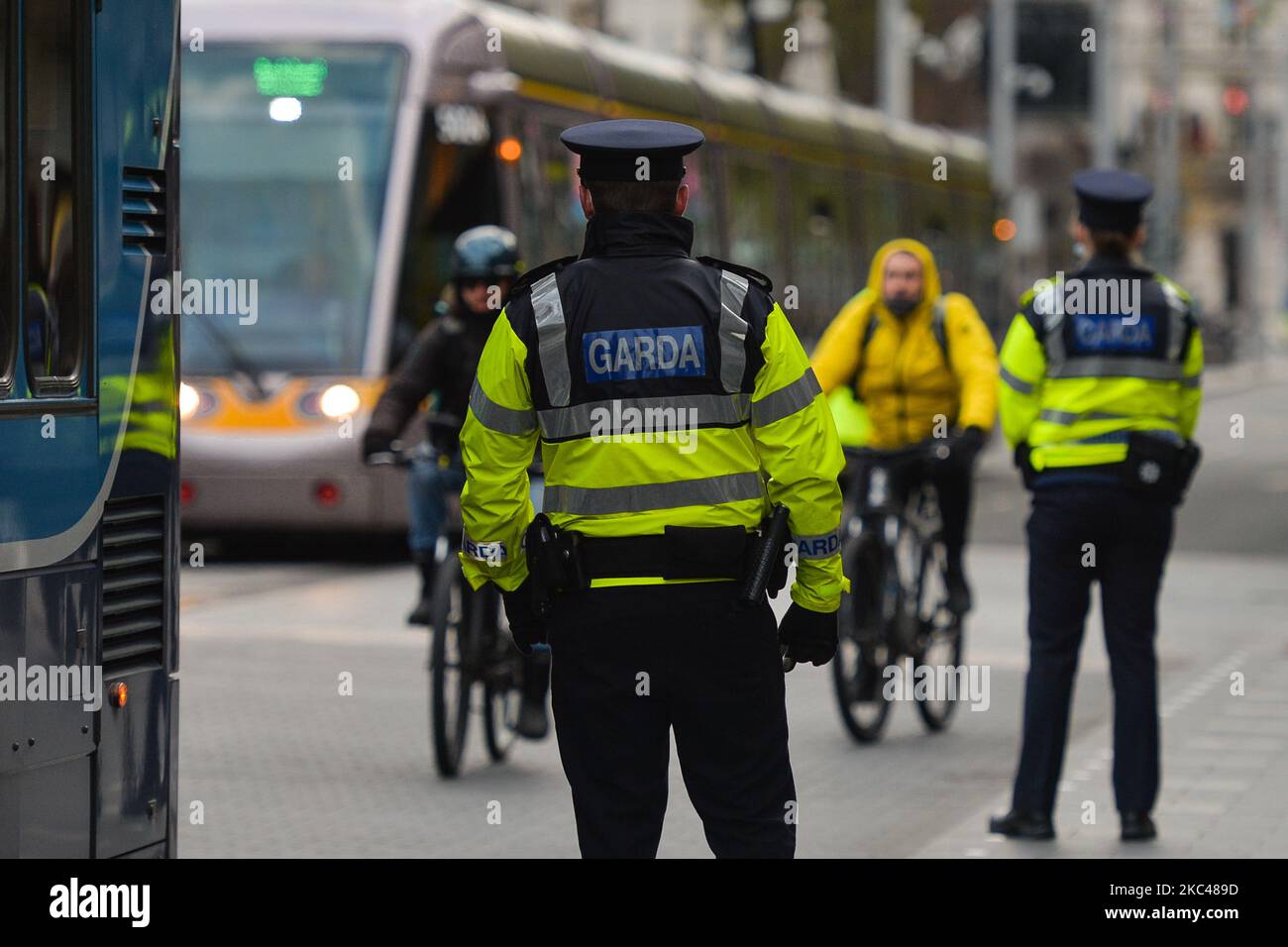 The Garda (Irish Police) checkpoint near the General Post Office on O ...
