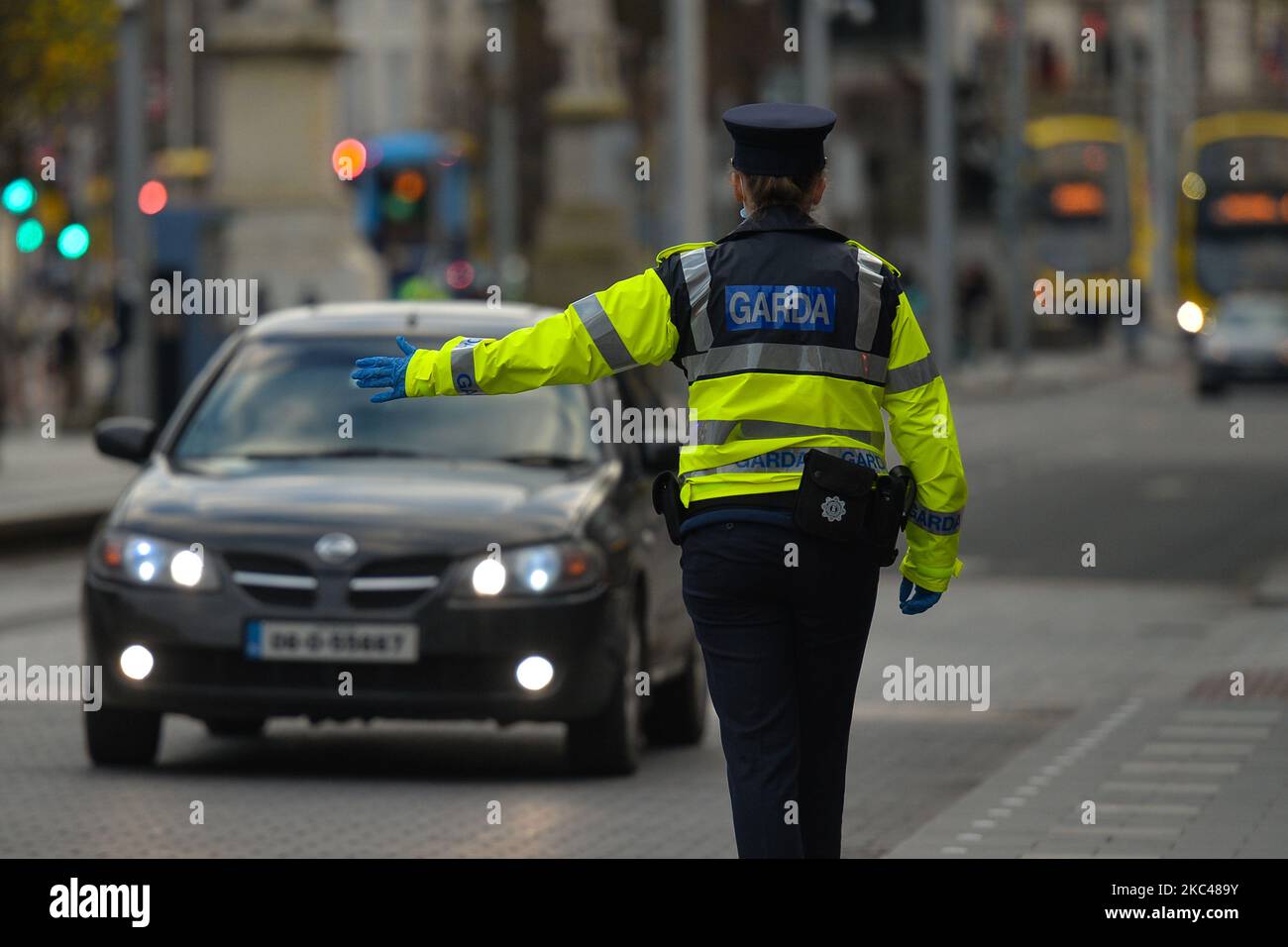 The Garda (Irish Police) checkpoint near the General Post Office on O ...
