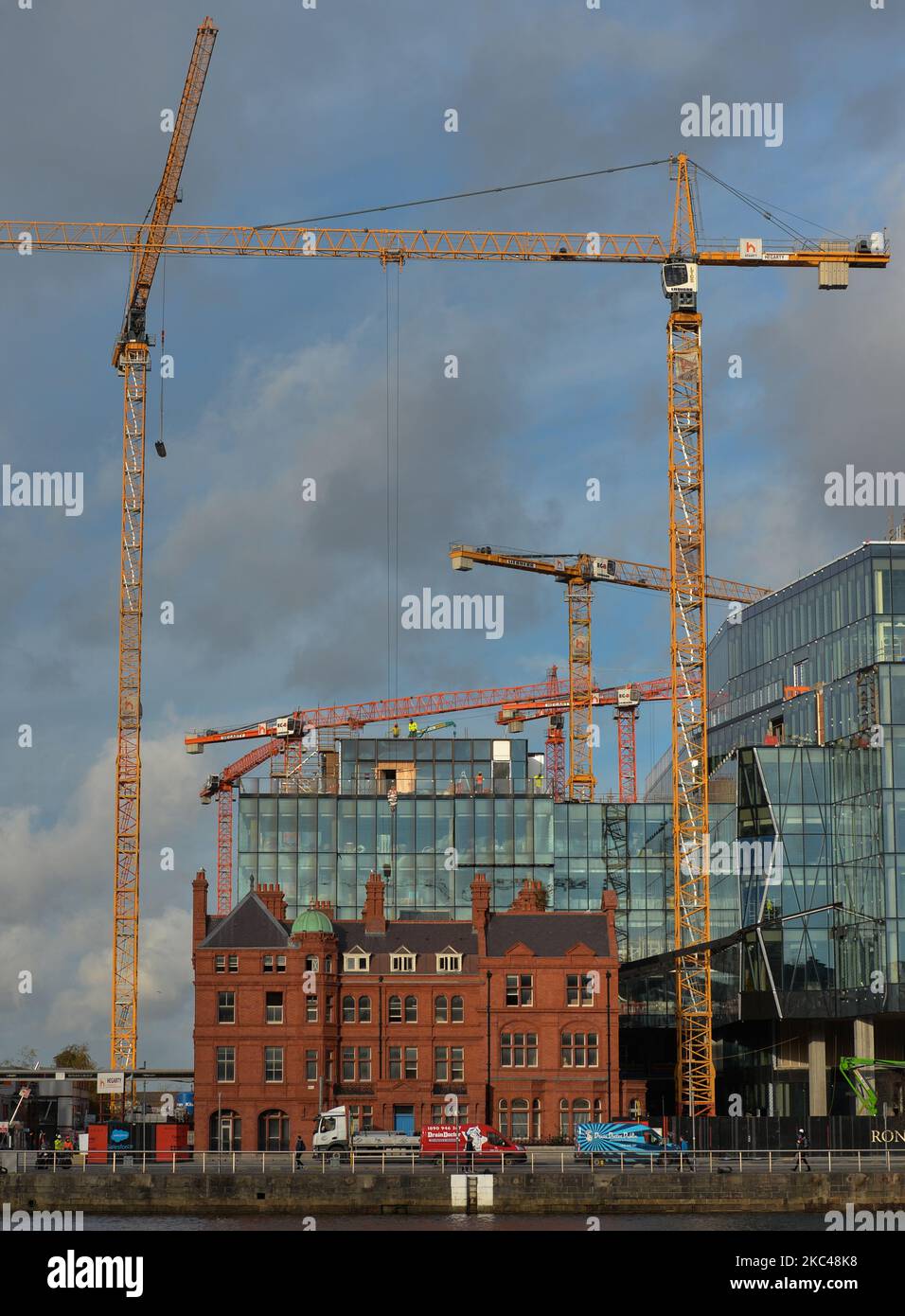 New office buildings and construction sites in Dublin Docklands. On ...
