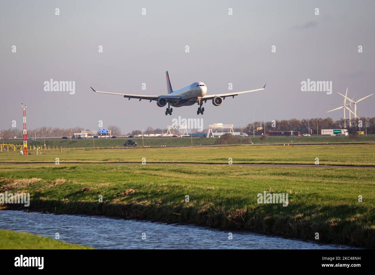 Delta Air Lines Airbus A330 aircraft as seen on final approach flying ...