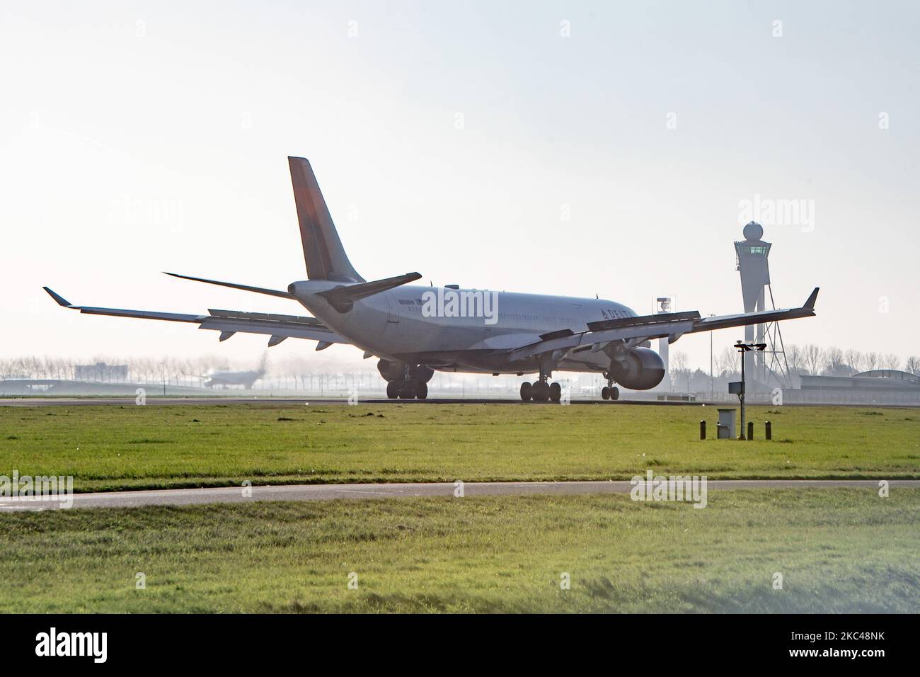 Delta Air Lines Airbus A330 aircraft as seen on final approach flying ...
