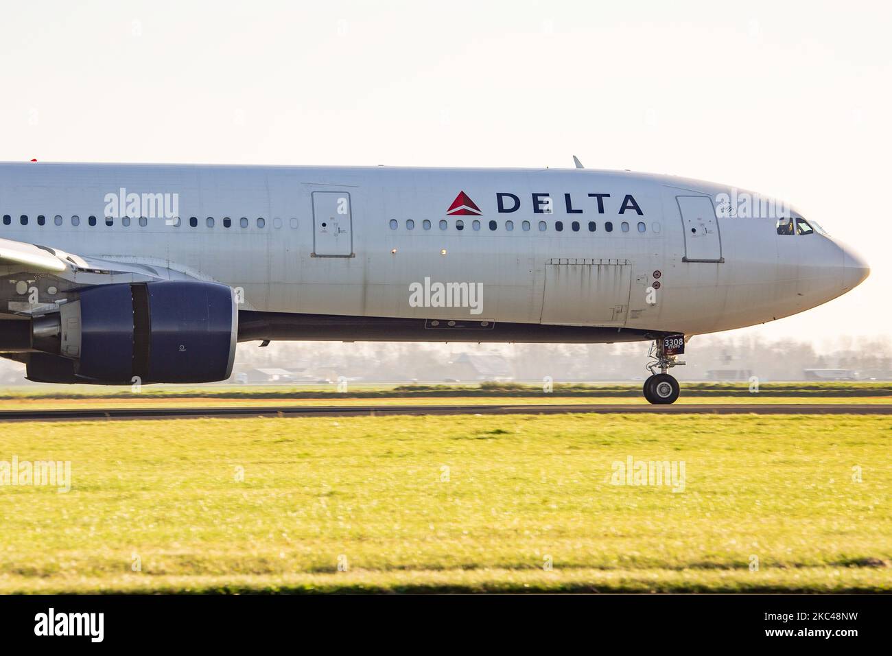 Delta Air Lines Airbus A330 aircraft as seen on final approach flying ...