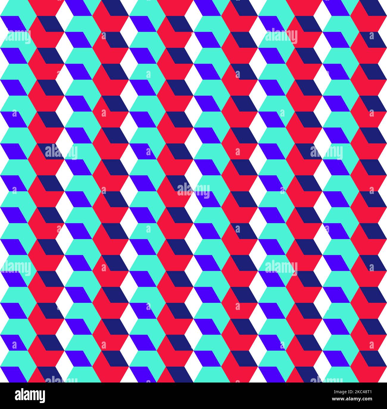 Vector cubes, optical illusion, seamless mosaic, punchy forms and colors that demand attention ...