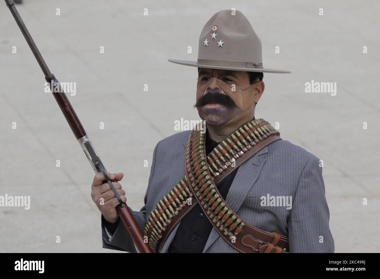 Members of the army and navy, recreation of different historical ...