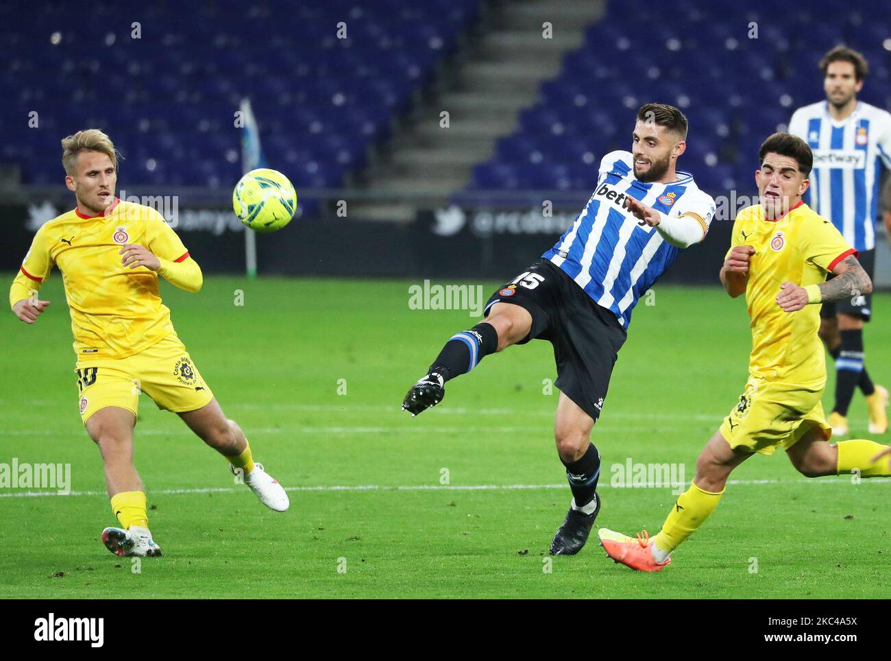 Samu Saiz and David Lopez during the match between RCD Espanyol and ...