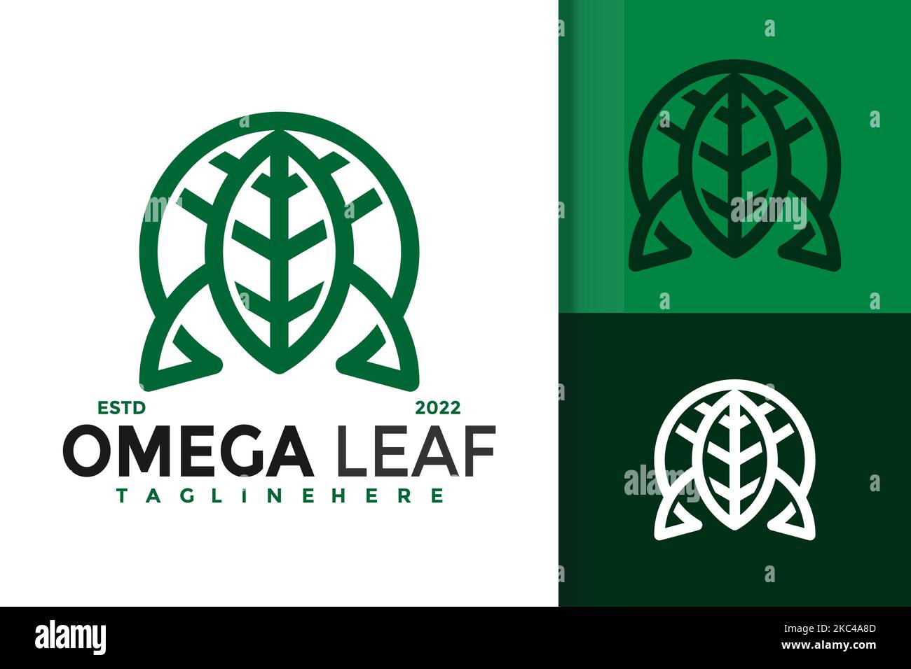 A vector logo design letter O with Omega word in different backgrounds ...