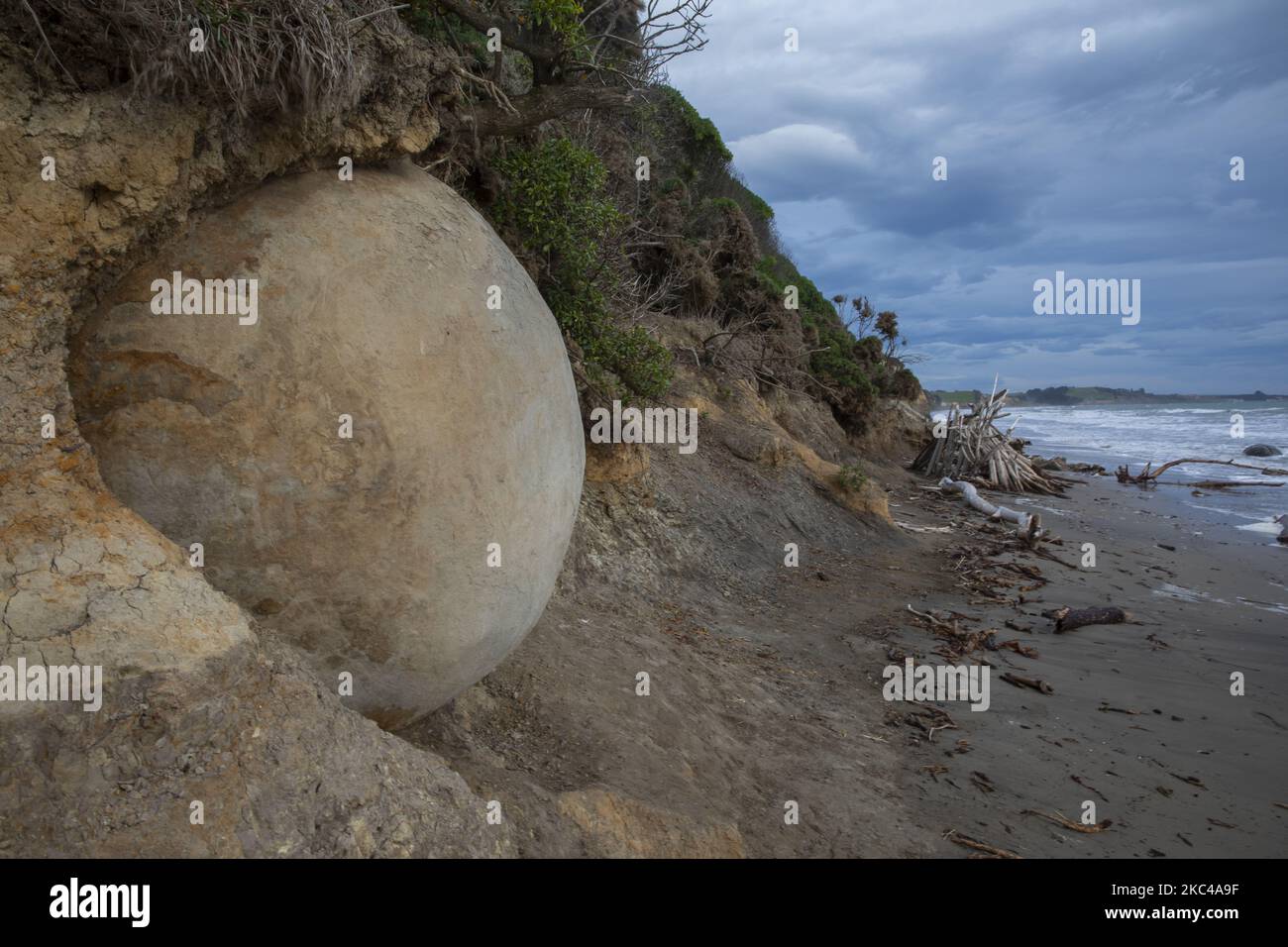 Moeraki Boulders are seen at Koekohe Beach in Moeraki, New Zealand on ...