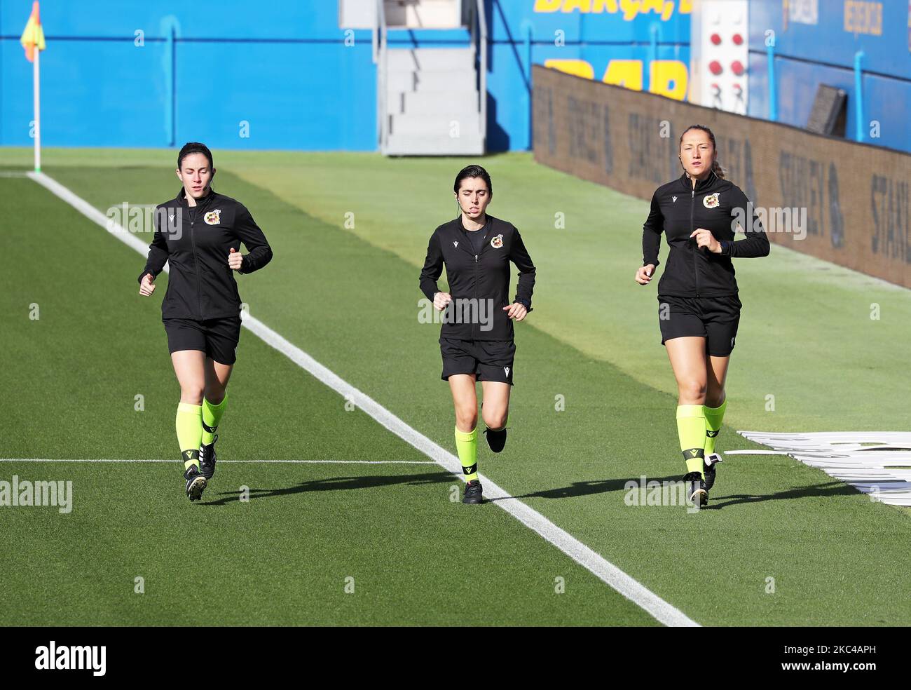 The referees Elena Contreras, Andrada Aloman and Noelia Munoz during ...
