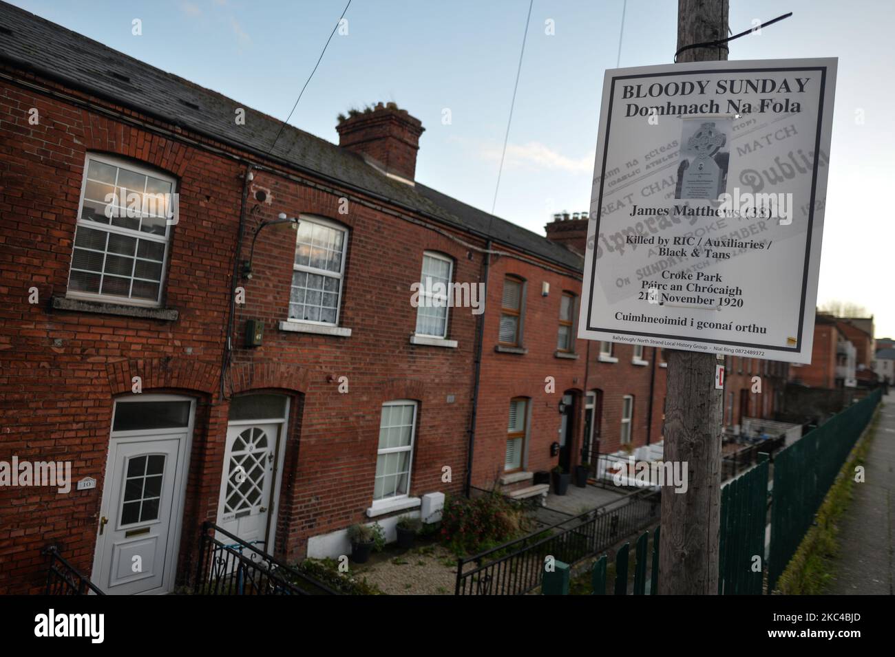 One of many posters with names of Bloody Sunday victimes seen outside ...