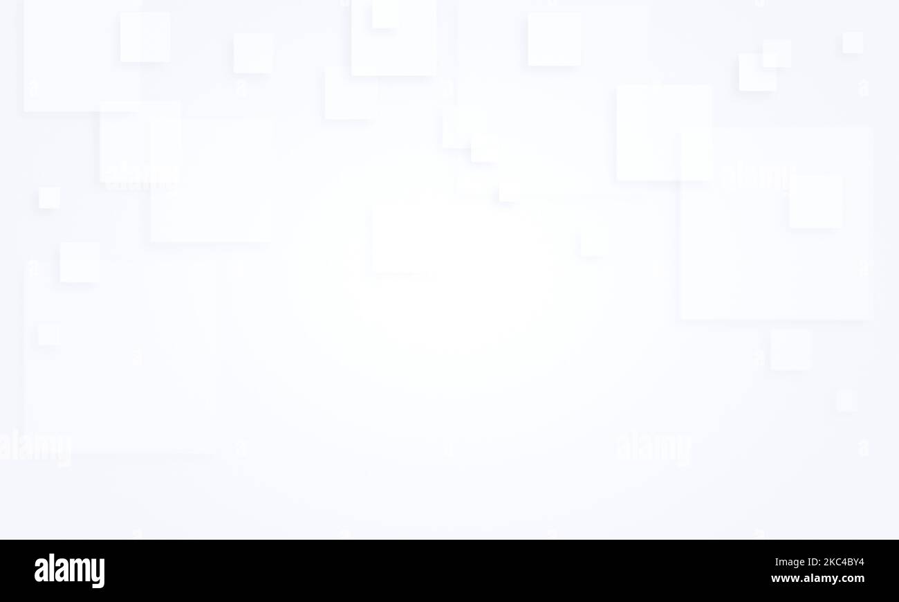 White and transparent squares with shadows on a white background. High ...