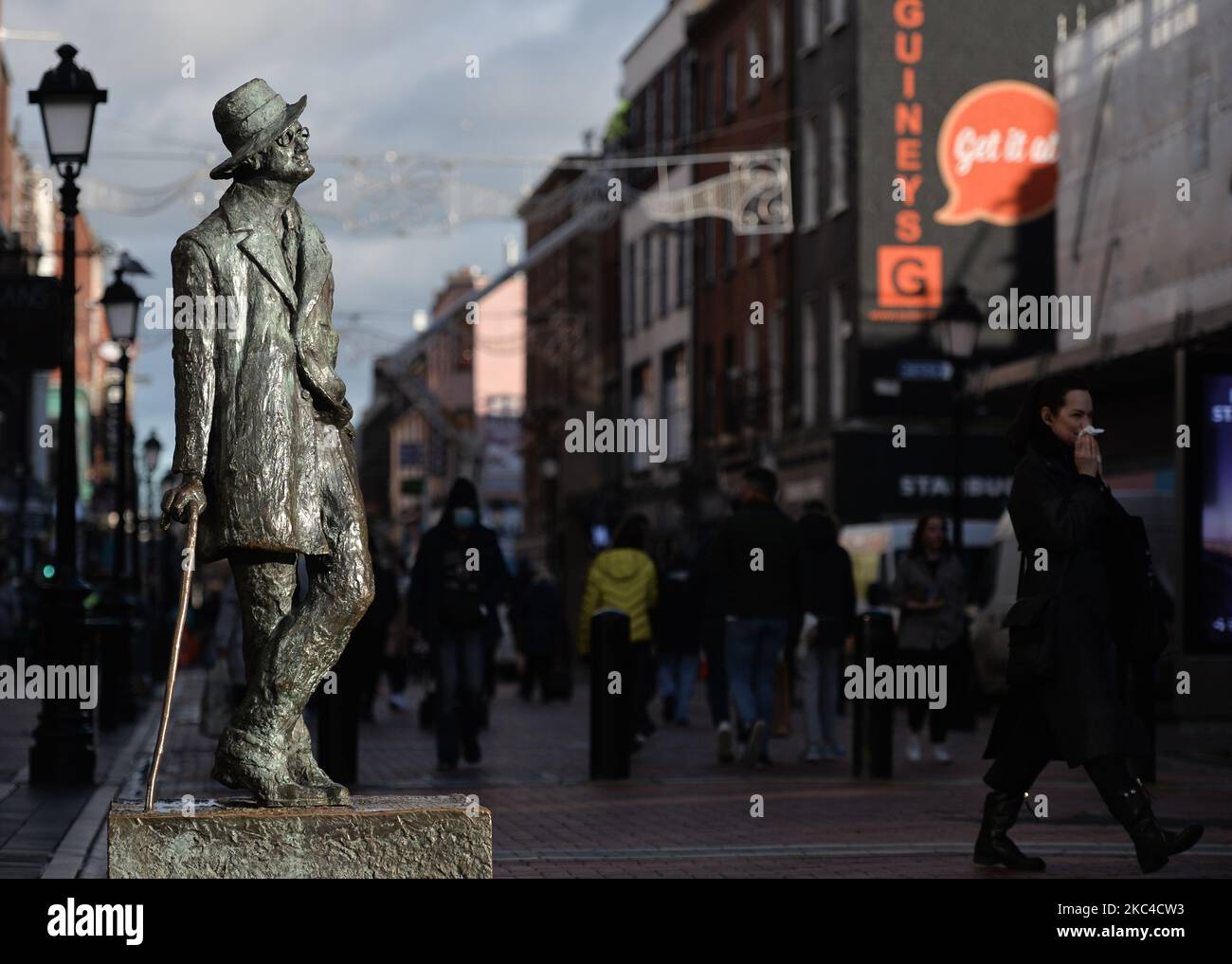 James Joyce statue on North Earl Street, in Dublin's city centre. On ...
