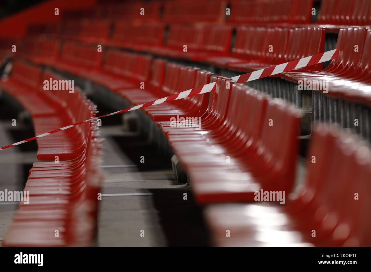 Empty seats in the stadium during the La Liga match between Granada CF ...