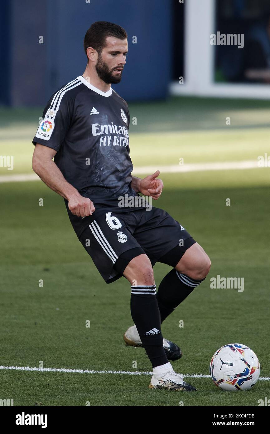 Nacho Fernandez of Real Madrid does passed during the La Liga Santader ...