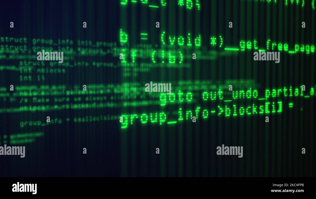 Programming code running. Computer generated 3d render Stock Photo - Alamy