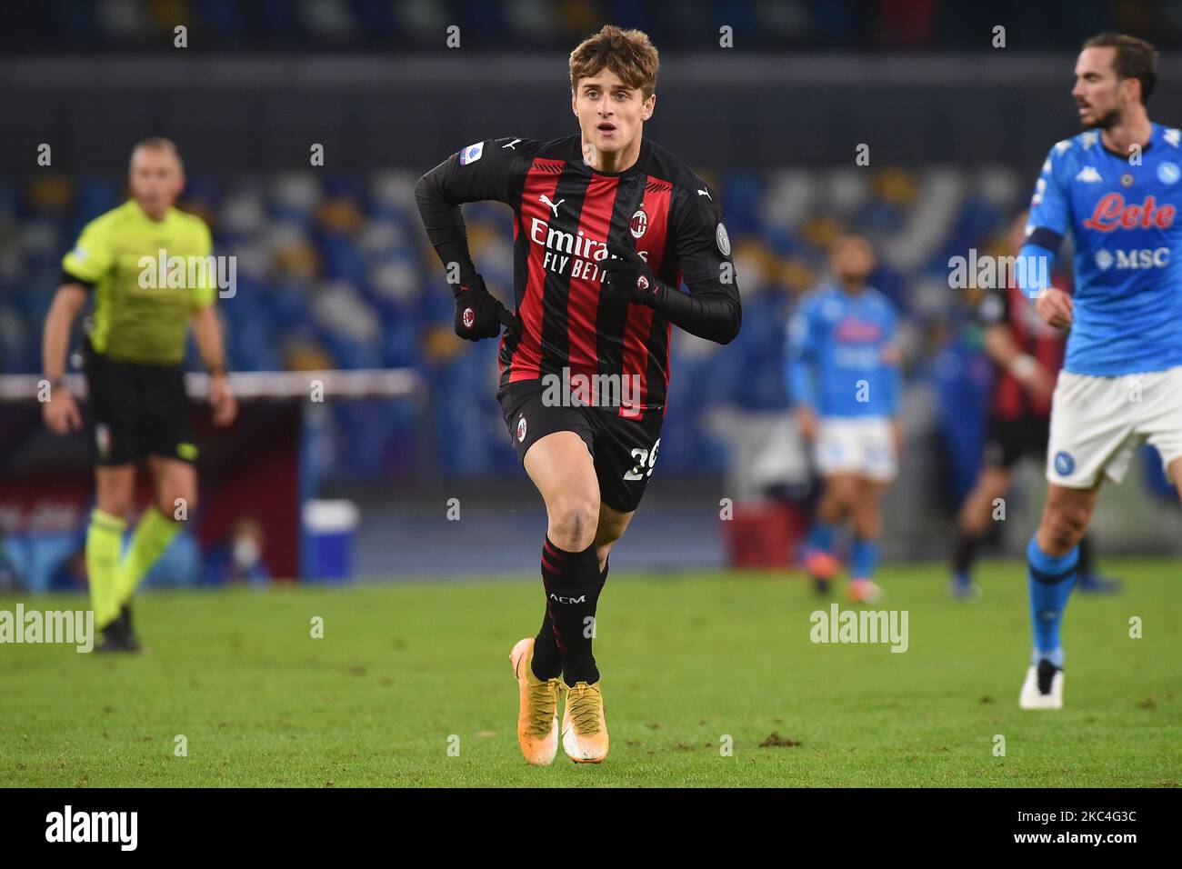 Lorenzo Colombo of AC Milan during the Serie A match between SSC Napoli ...