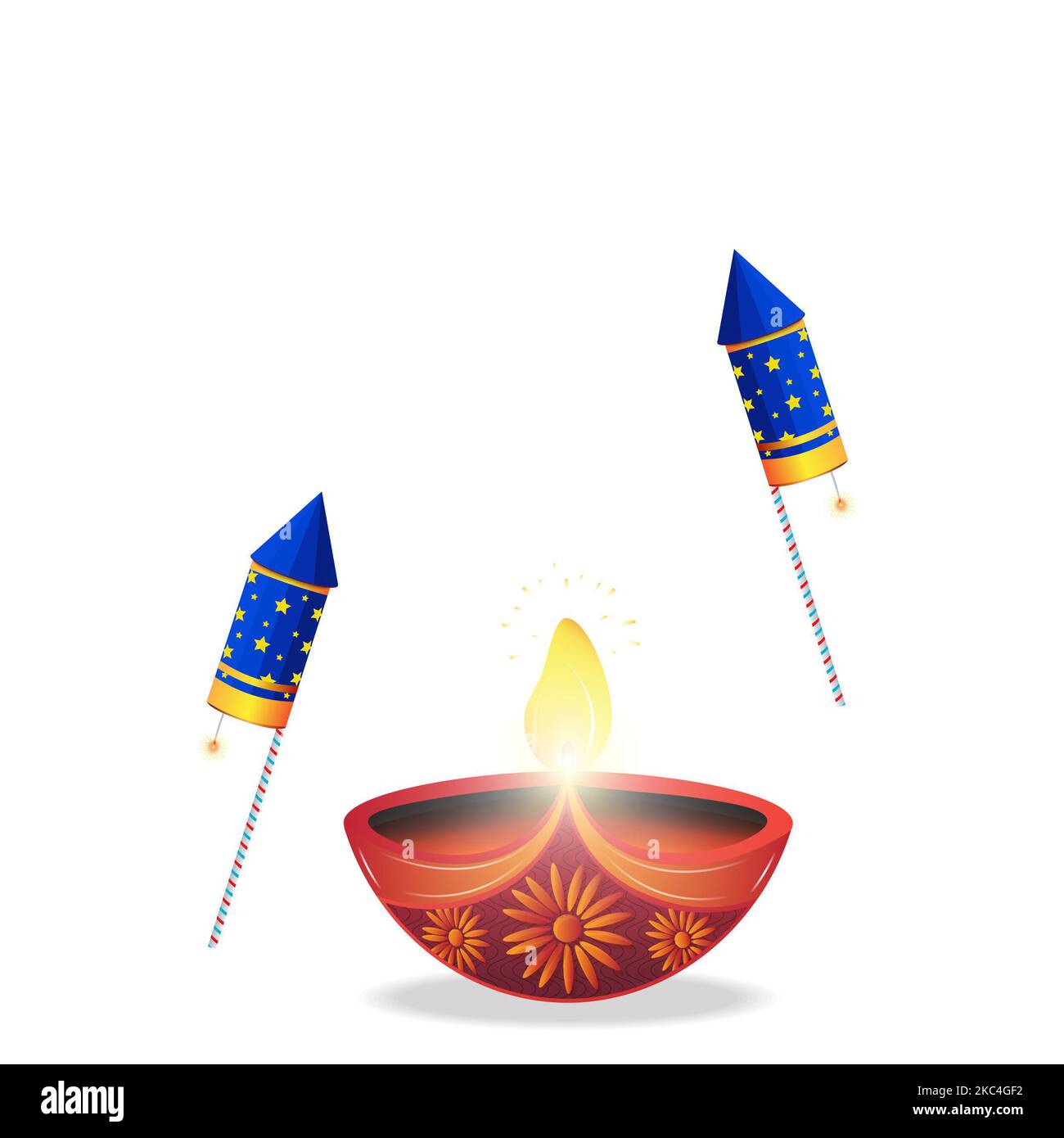 Diwali Crackers White Background