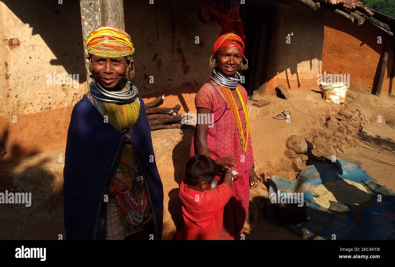Indigenous Bonda cast tribes are seen at their living valley as they ...