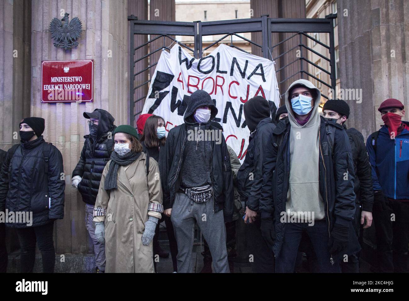 Blockade of Ministry of National Education by students supporting ...