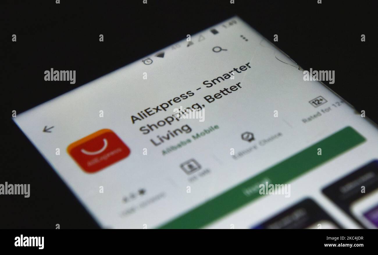 In this photo illustration, Ali Express app logo can be seen, Kolkata ...