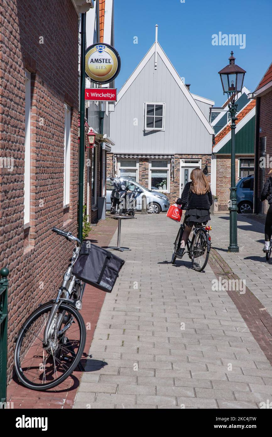 Daily life in Volendam traditional fishing village with Dutch ...