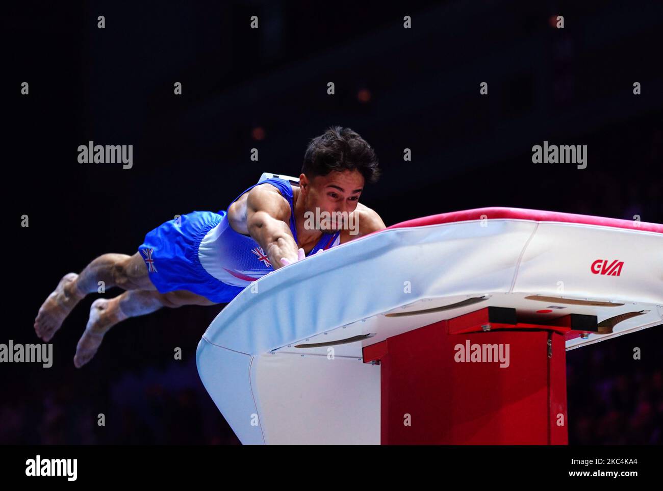 Great Britain's Jake Jarman competing in the Men's Vault event during ...