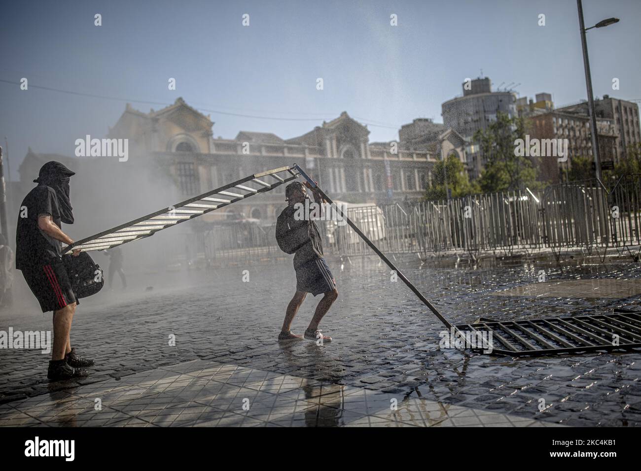 People take part in a demonstration against the government of Sebastian ...