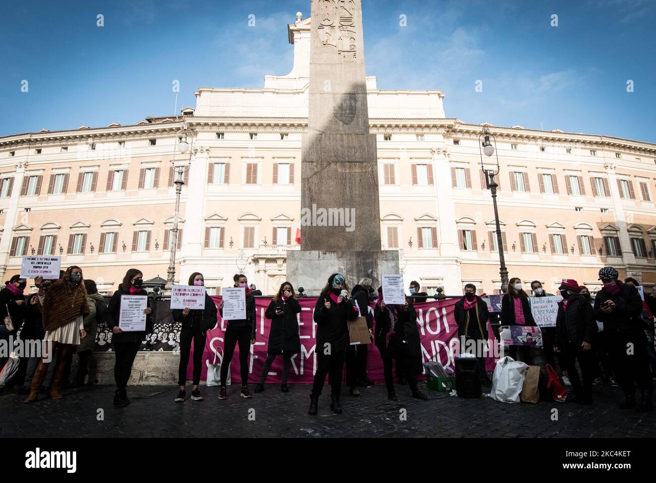 Activists of the Italian feminist movement 'Non Una Di Meno' in a ...