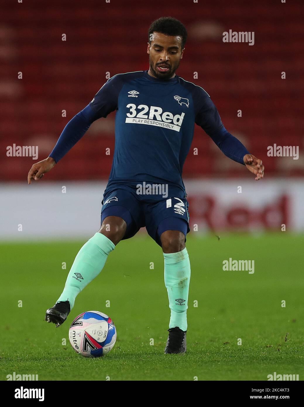 Nathan Byrne of Derby County in action during the Sky Bet Championship ...