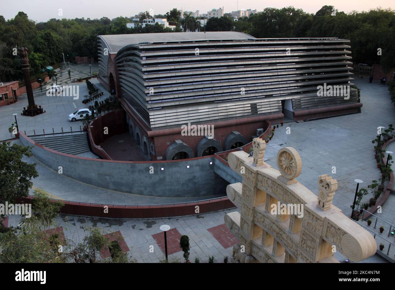 An aerial view of Dr. Ambedkar National Memorial, is designed in the ...