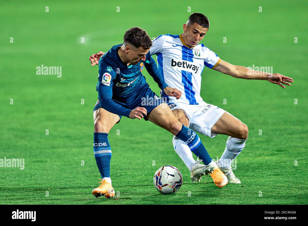 Adria Pedrosa and Sergi Palencia during La Liga SmartBank match between ...