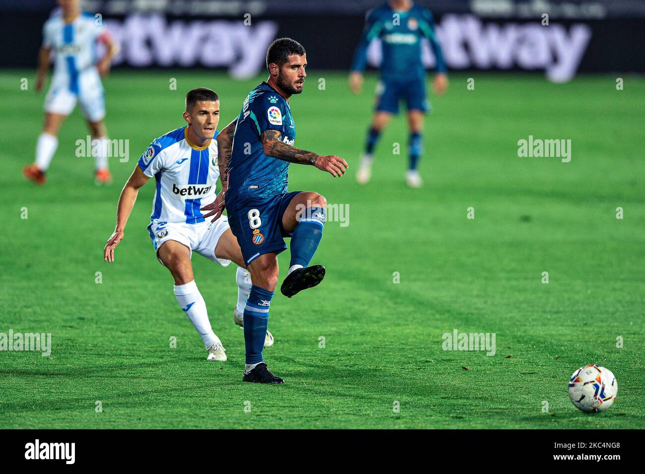 Fran Merida and Sergi Palencia during La Liga SmartBank match between ...