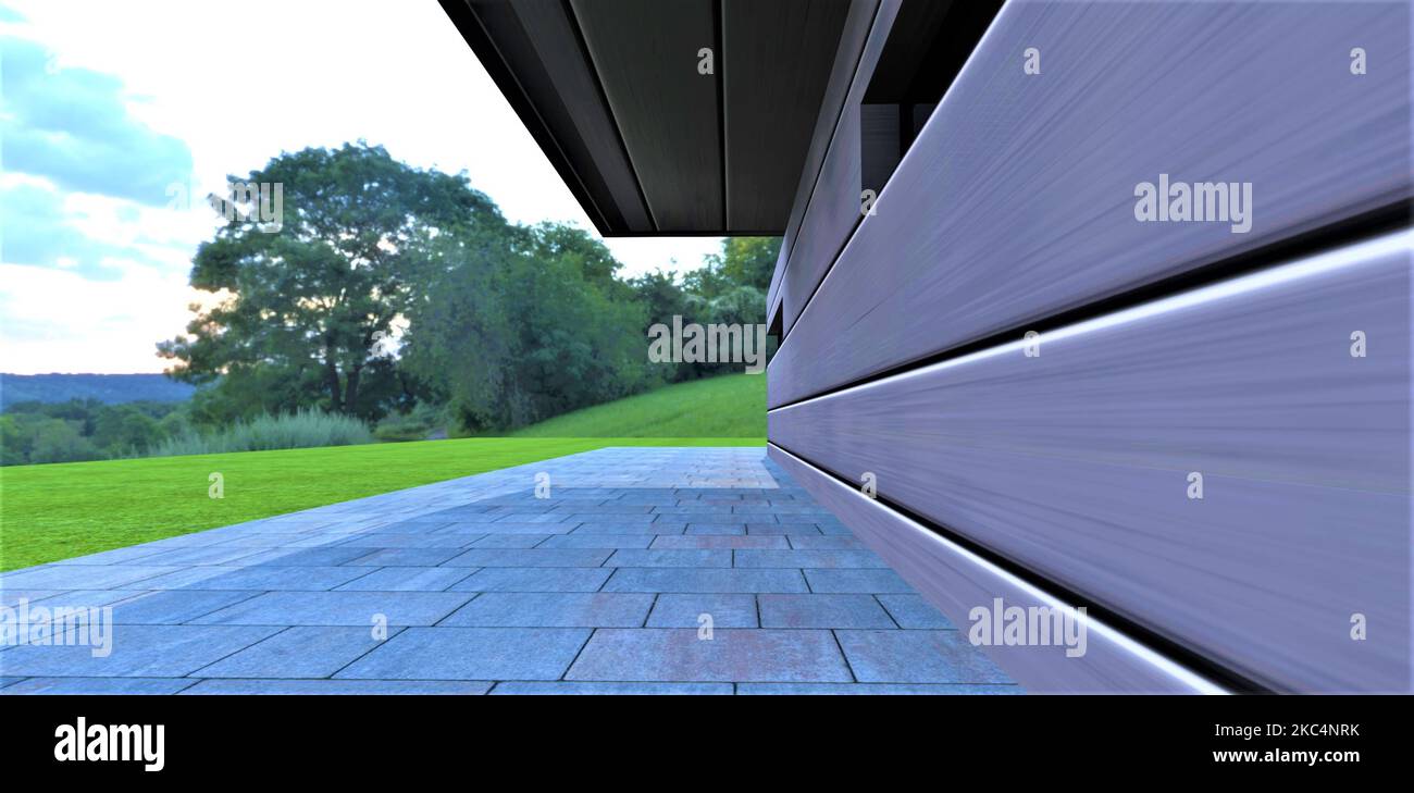 Finishing the facade with metal horizontal panels looks good with ...