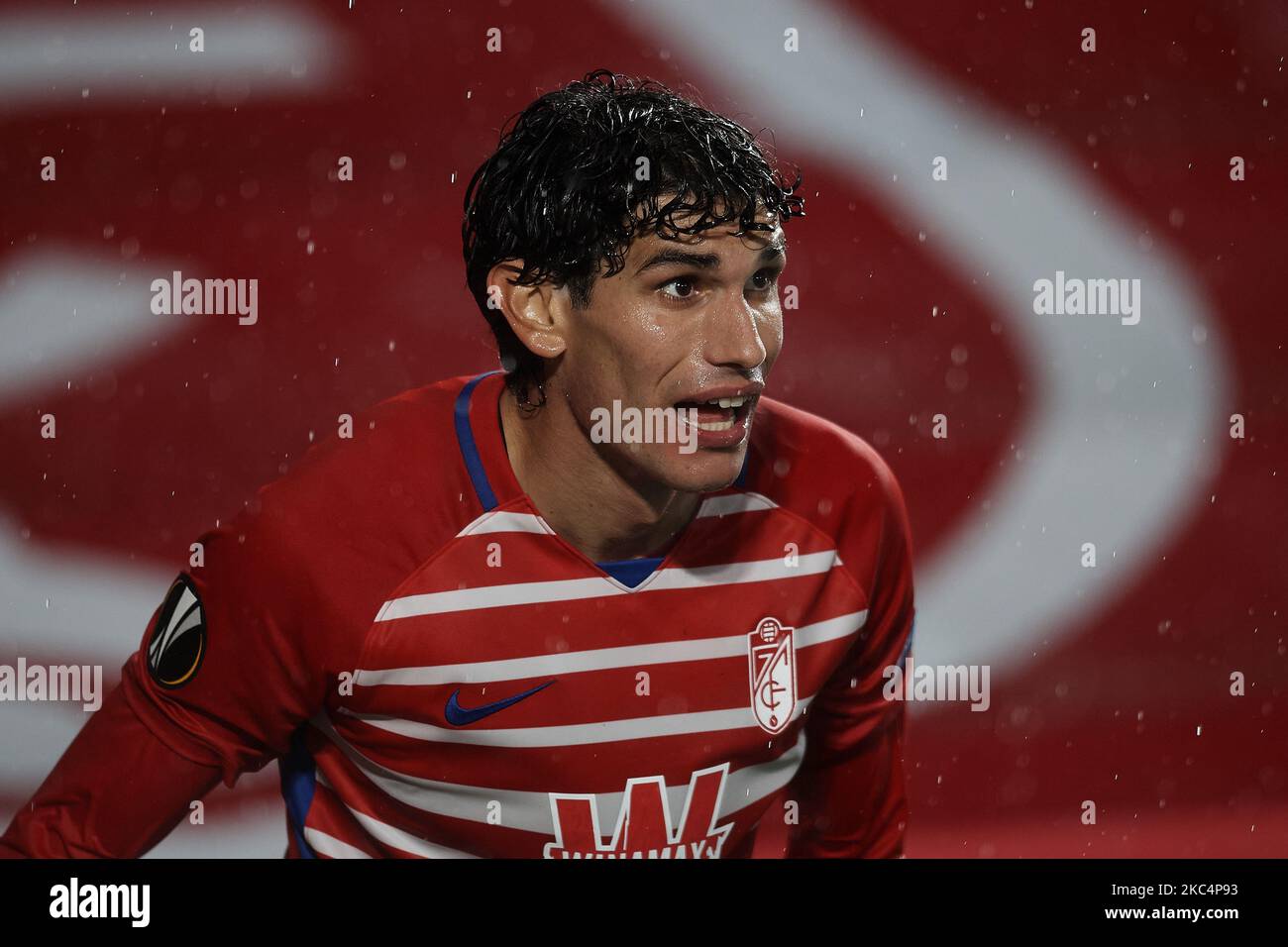 Jesus Vallejo of Granada reacts during the UEFA Europa League Group E ...