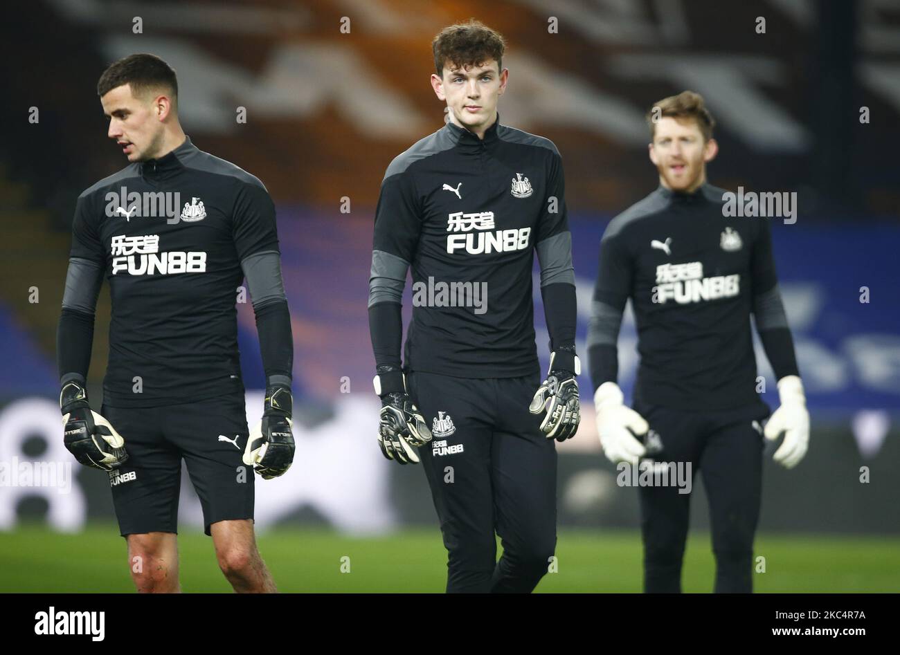 L-R Newcastle United's Karl Darlow, Newcastle United's Dan Langley and ...