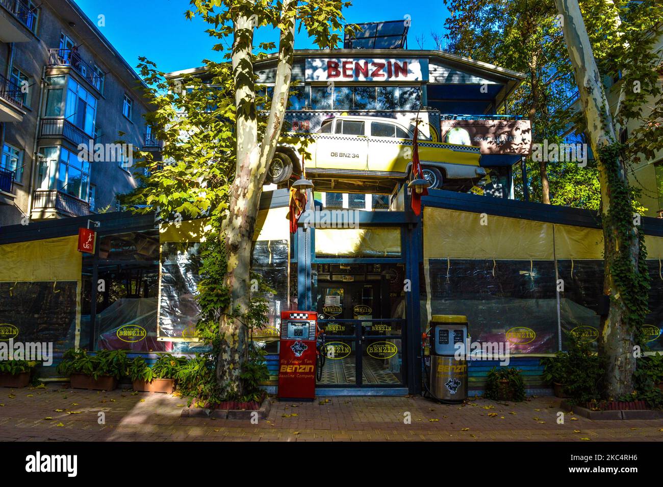 A closed bar is pictured in Bahcelievler district amid the coronavirus ...