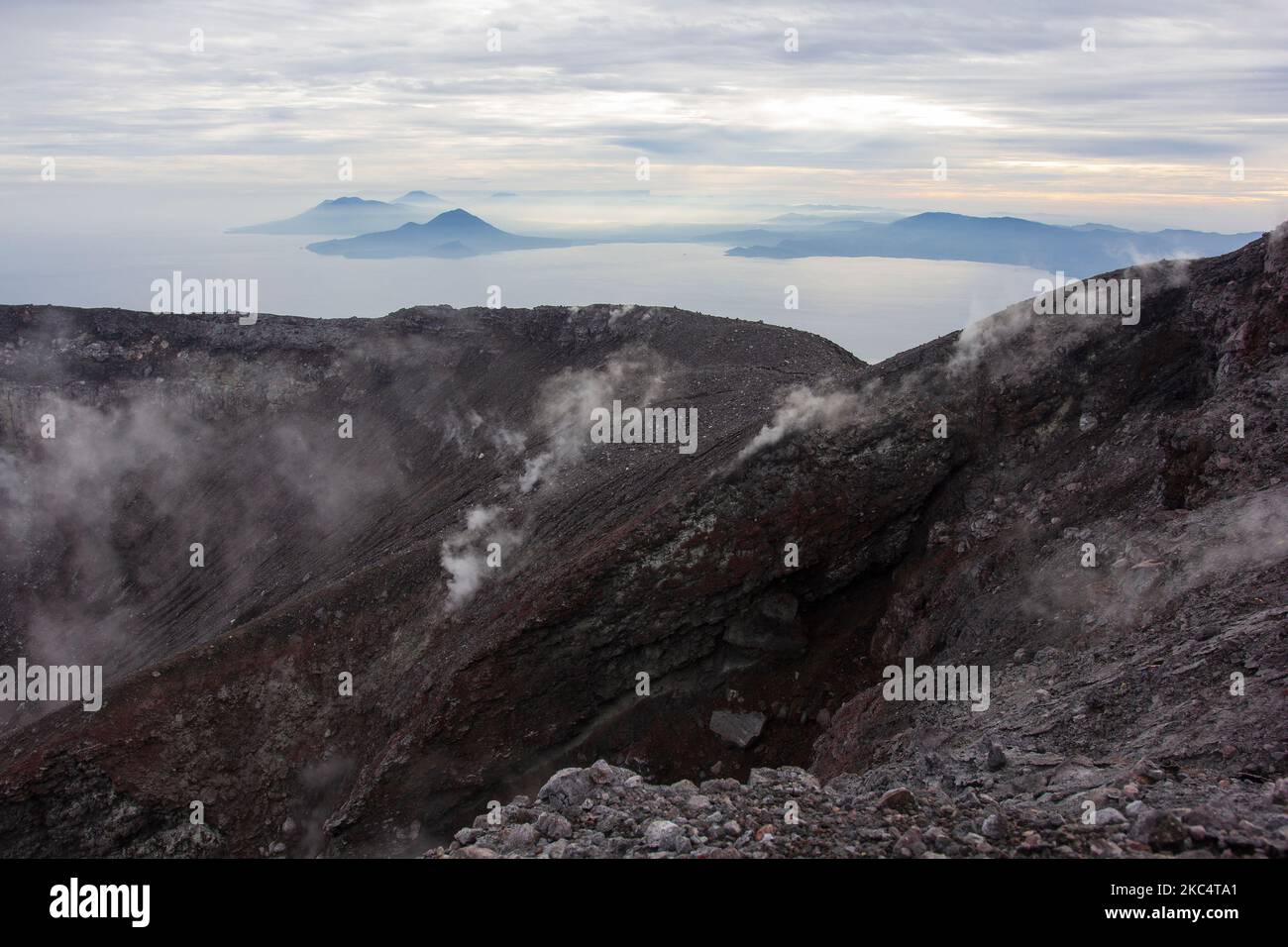 View of the islands from the top of Mount Gamalama, Ternate, North ...