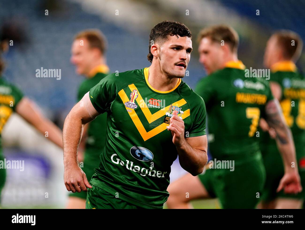 Australia's Nathan Cleary warms up ahead of the Rugby League World Cup ...