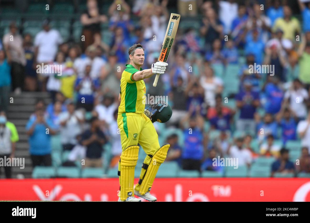 Australia's Steve Smith celebrates after reaching his century during ...