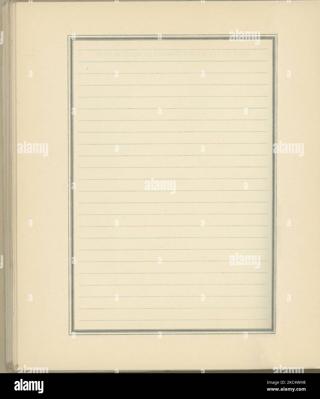 Empty page with lines from a hundred year old book. It's part of a ...