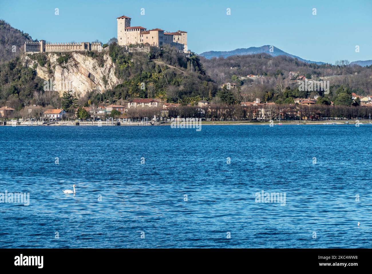 Landscape of the castle of Angera and the city Stock Photo - Alamy