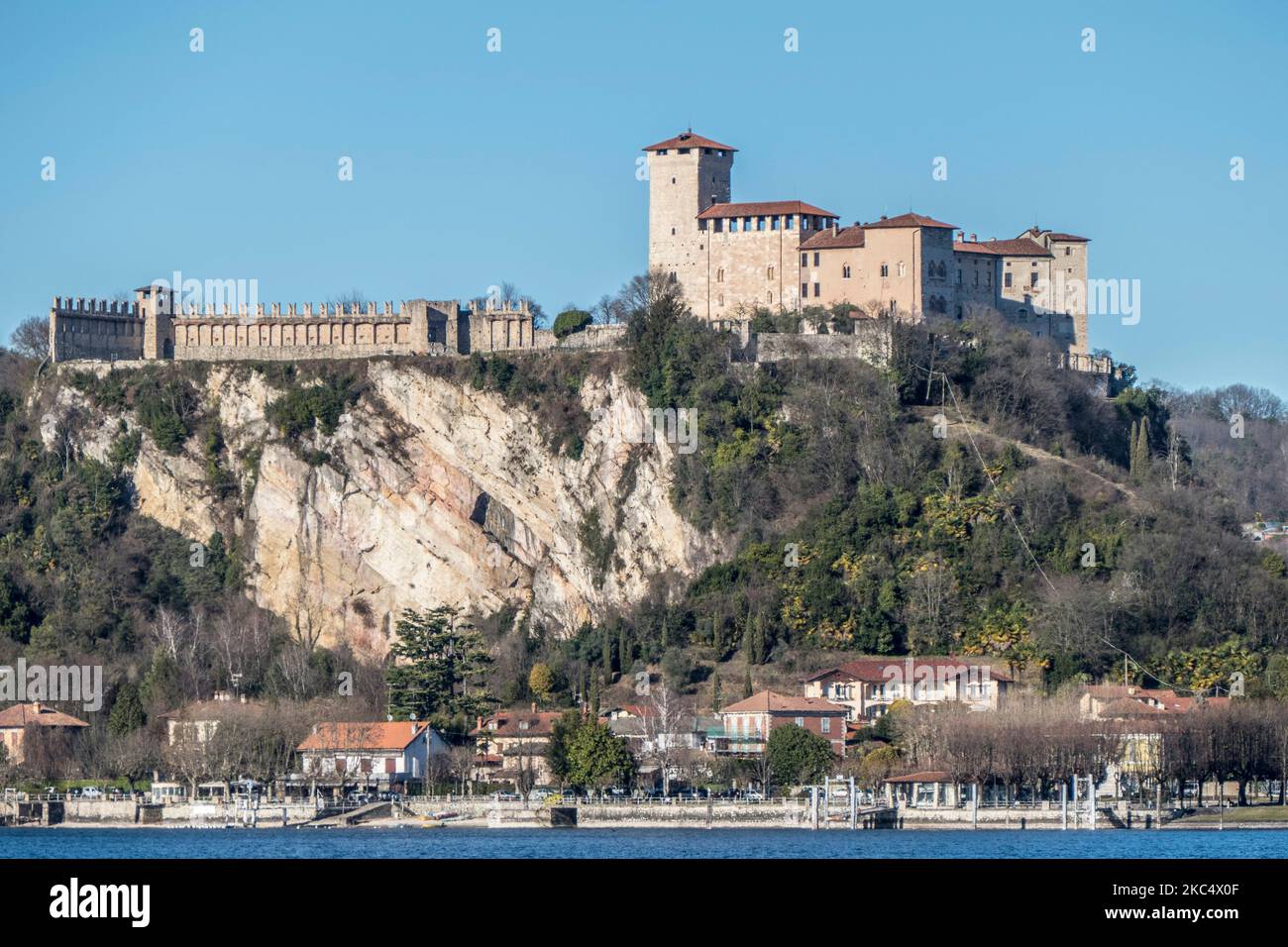 Landscape of the castle of Angera and the city Stock Photo - Alamy